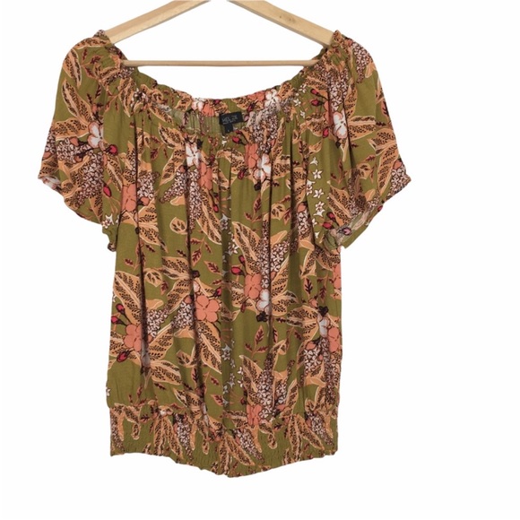 Rachel Zoe | Tops | Rachel Zoe Floral Off The Shoulder Smocked Blouse ...